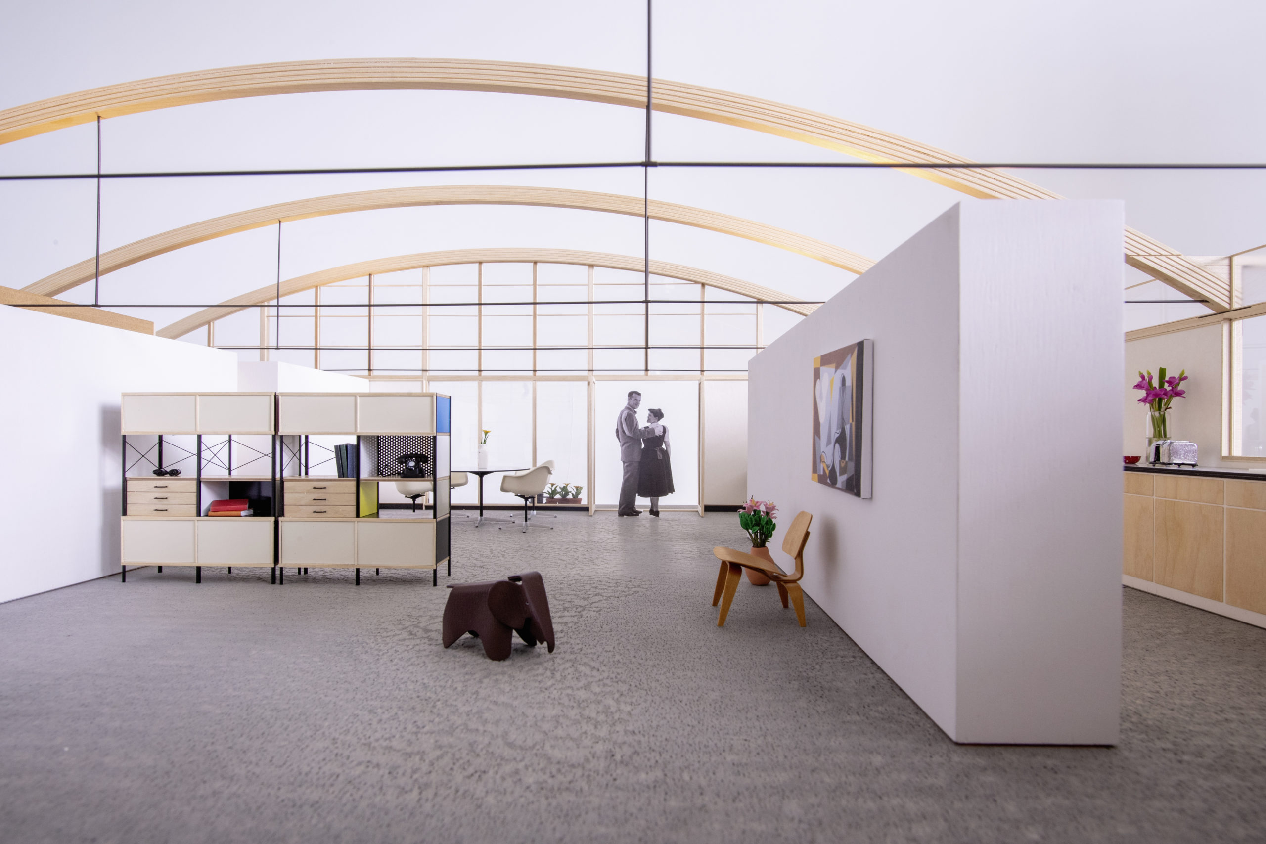 A-scale-model-of-the-Eames-Modular-House-created-in-2021-from-the ...
